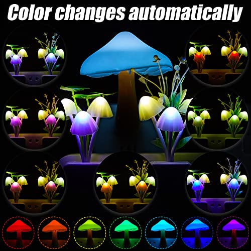 Snapklik.com : Riakrum 8 Pcs Mushroom Night Light 7 Color Changing ...