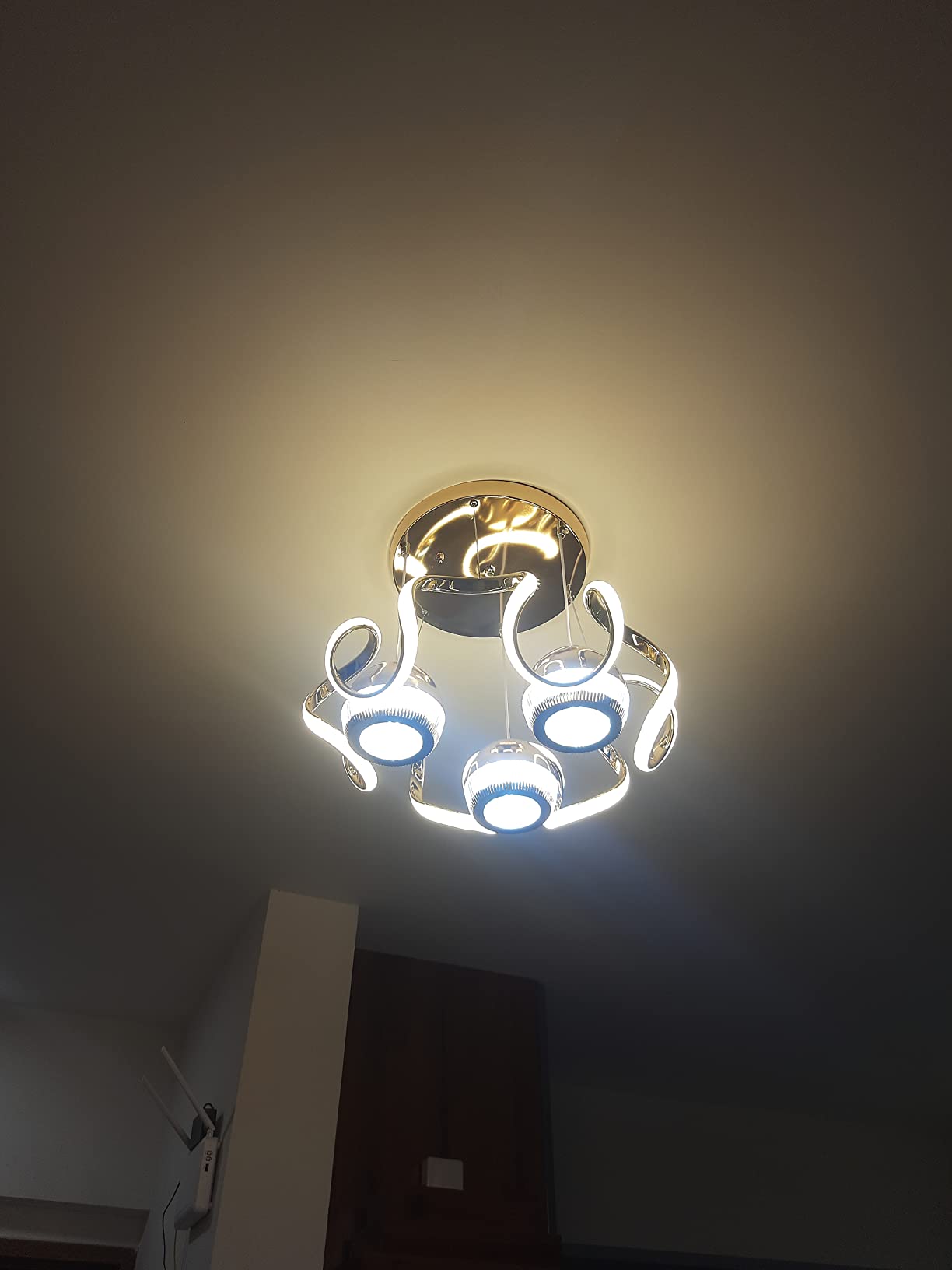 Buy CITRA LED Golden 5 Light Rings Pendant Chandelier Light - Warm ...