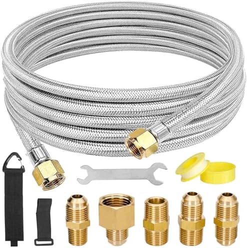 Aekops 12 Feet High Pressure braided Propane Hose Extension kit ...