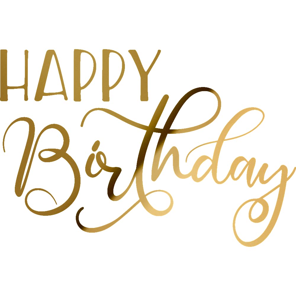 Amazon.com: Decal Stickers of Happy Birthday (Metallic Gold) (Set of 2 ...