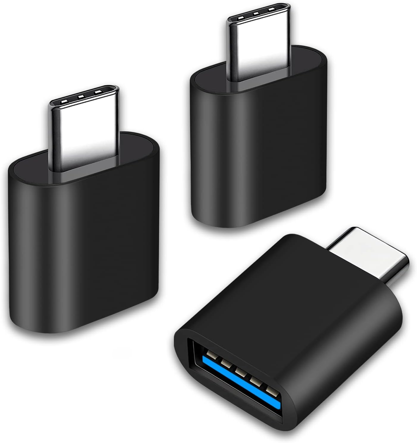 Amazon.com: Adaptador USB C a USB, adaptador USB C macho a USB 3.0 hembra (paquete de 3), tipo C ...