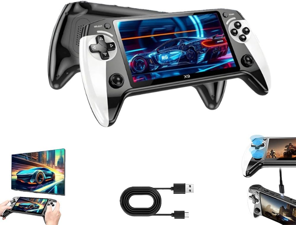 X9 Retro Handheld Game Console, Portable 5.5-Inch HD IPS Screen 64GB ...