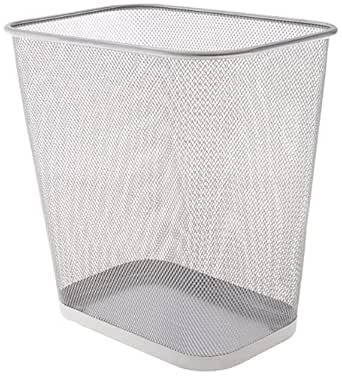 Amazon.com: Ybmhome 2042 Steel Rectangular Mesh Trash Can, Silver ...