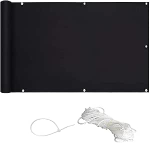 Balcony Privacy Screen Cover 0.7x3.5m Ventilated Weatherproof Sun Shade ...