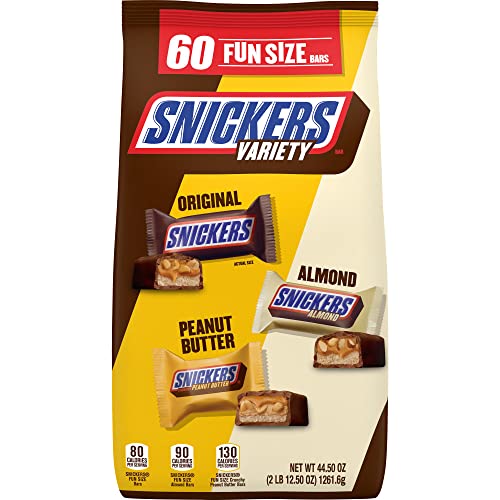 SNICKERS NFL Football Fun Size Variety Pack Chocolate Candy Bars, 60 ...