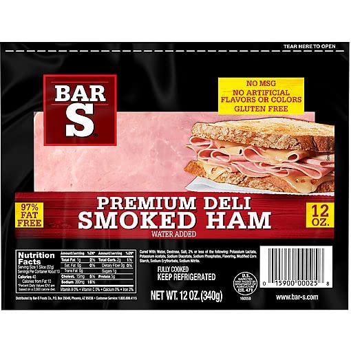Amazon.com: Bar S, Extra Lean Premium Ham, 12 Ounce : Grocery & Gourmet ...