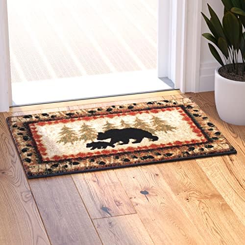 Amazon.com: Tinideya 2 Pcs Bear Non Skid Rug Rustic Lodge Theme Area ...