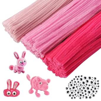 YFLeomry Lot de 300 cure-pipes roses - Fil de bricolage - 30 cm - Fil ...