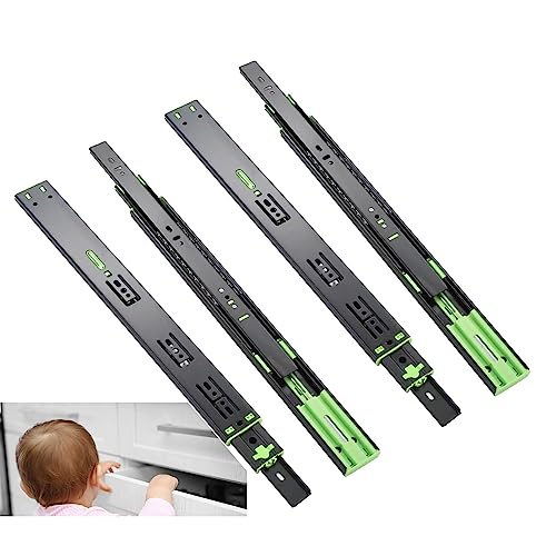 2 Pairs Soft Close Drawer Runner, 16(400mm) Full Extension Cabinet ...