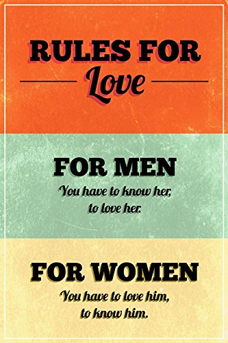 Postergully - Rules Of Love Wall Art Poster 12 x 18 Inch : Amazon.in