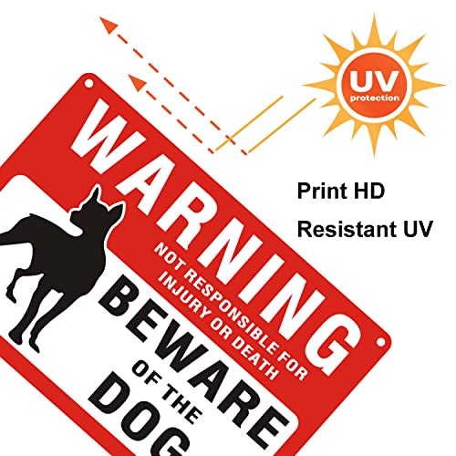 Beware of The Dog Sign Reflective Aluminum, Warning Dog Sign Metal ...