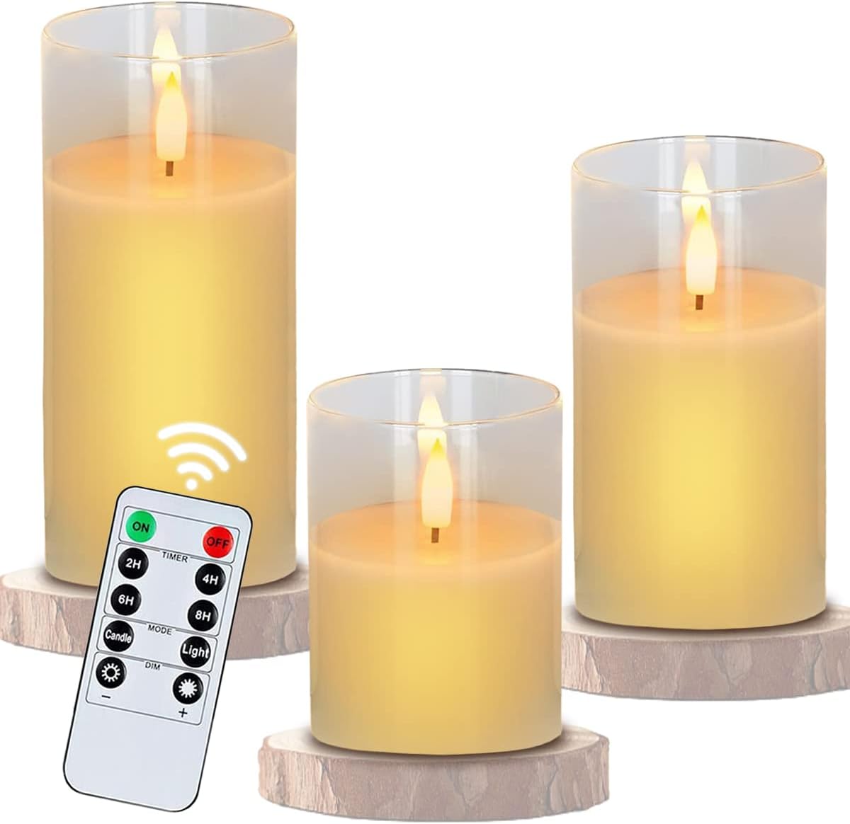 3 Unidades Veladora Electrica, Vela Artificial con Control Remoto de ...