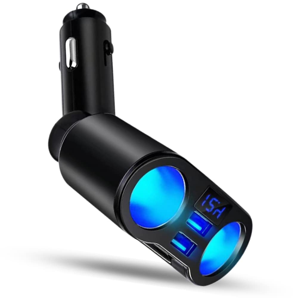 12/24V Car Cigarette Lighter Splitter USB C Car Charger 120W 4.8A Dual ...