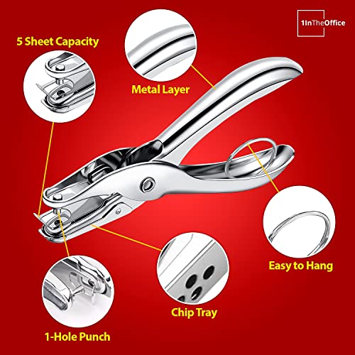 Snapklik.com : 1InTheOffice Single Hole Punch, Ticket 1-Hole Puncher ...