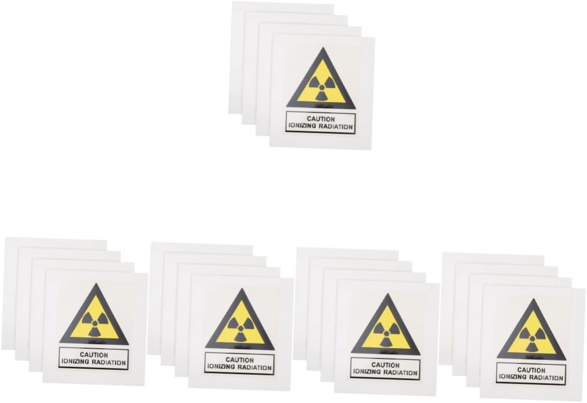 Mobestech 20 Piezas Letrero De Radiación Etiqueta Engomada Del Símbolo ...