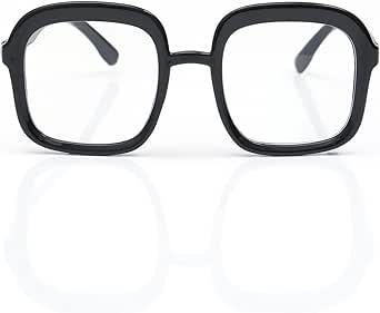Amazon.com: CozofLuv Costume Glasses Thick Square Frame Clear Lens ...