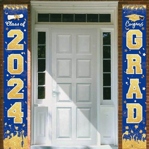 Amazon.com: Graduation Party Decorations - Green Gold Porch Sign Banner ...