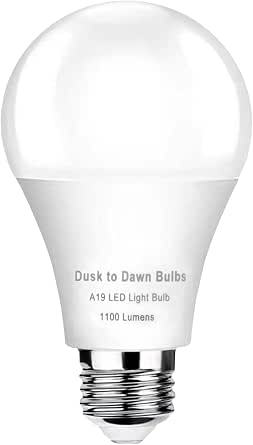 GEPLAD Dusk to Dawn Light Bulbs Outdoor, Sensor A19 LED Light Bulb ...