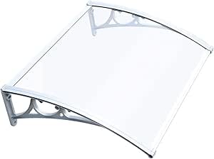 Clear Door Canopy, Depth 60Cm/80Cm/100Cm Patio Roof Garden Shelter ...