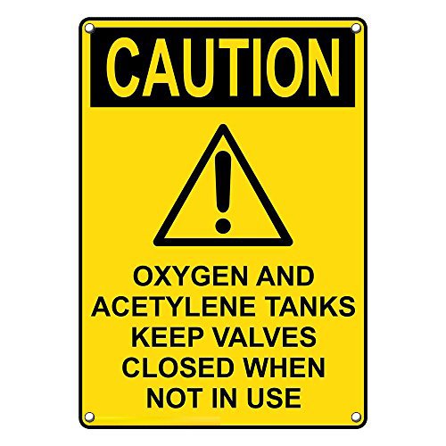 Amazon.com: Weatherproof Plastic Vertical OSHA Caution Oxygen and ...