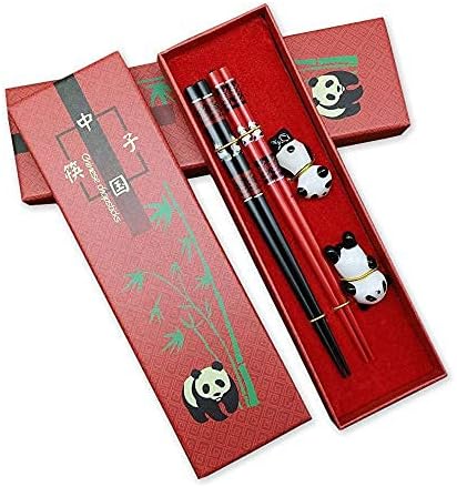 Cute Panda Chopsticks with Panda Holders, MHKBD Chopsticks Reusable ...