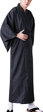 Amazon.com: Men's Japanese Samurai Costume Traditional Kimono Ryokan ...