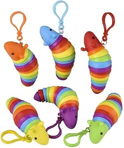 Amazon.com: Sensory Wiggle Rainbow Colors Caterpillar Clip On-6 Pack- 3 ...