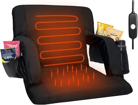 JUICYRAUL Double Heated Portable Bleachers Back Chair, Stadium Seats ...