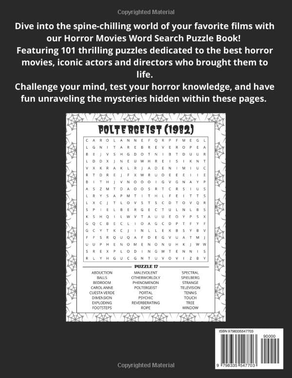 Snapklik.com : Horror Movies Word Search: 101 Large Print Puzzles From ...