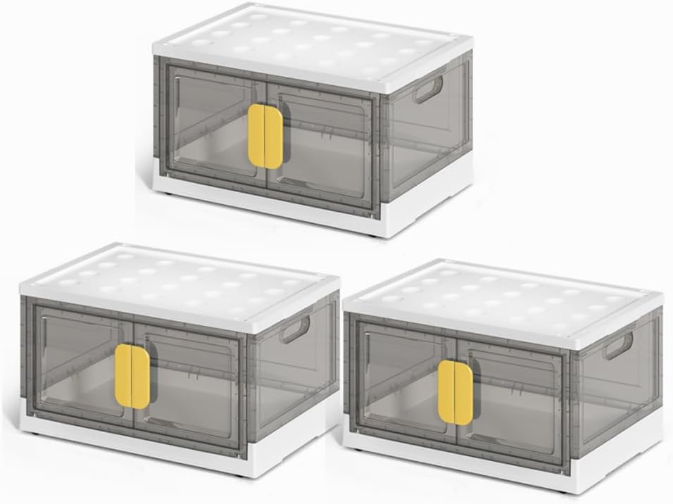 Amazon.com: Storage Bins with Lids,Wheels-Large Plastic,Folding Storage ...