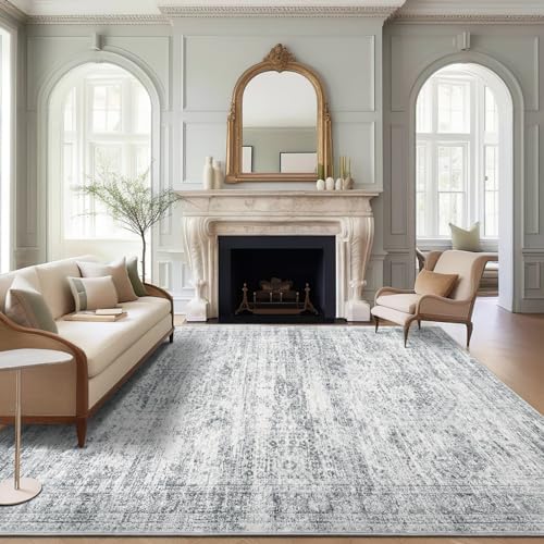 Amazon.com: Soalmost 6x9 Area Rug for Living Room Washable 6x9 Gray Rug ...
