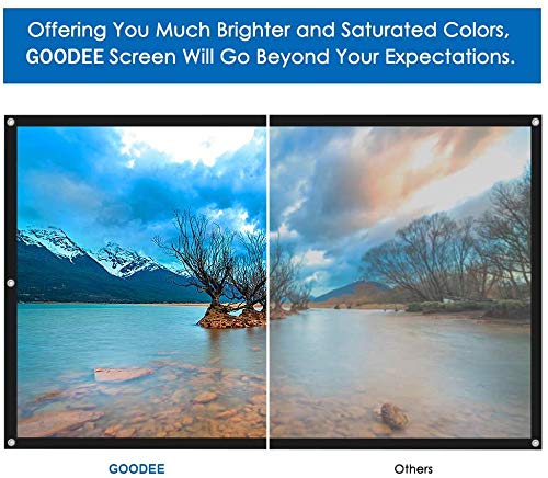 100 Inch Projector Screen, GooDee Indoor Outdoor Projection Screen 4K ...