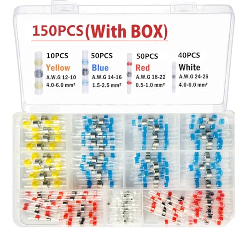 Amazon: Solder Seal Wire Connectors 150PCS Butt Connectors Heat Shrink ...