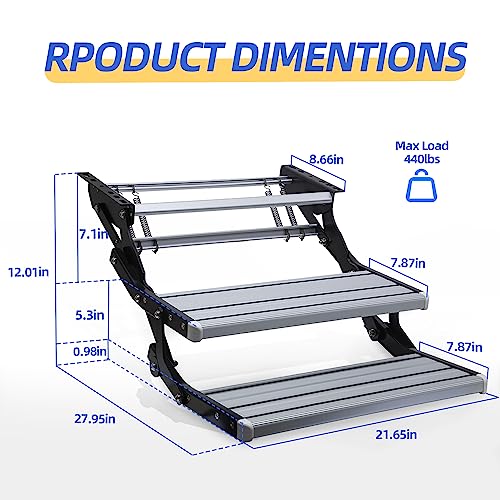 Snapklik.com : RV Steps Adjustable Folding Manual Double Drop Down ...