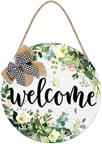 Amazon.com: Qunclay Welcome Sign for Front Door Spring Wreath ...
