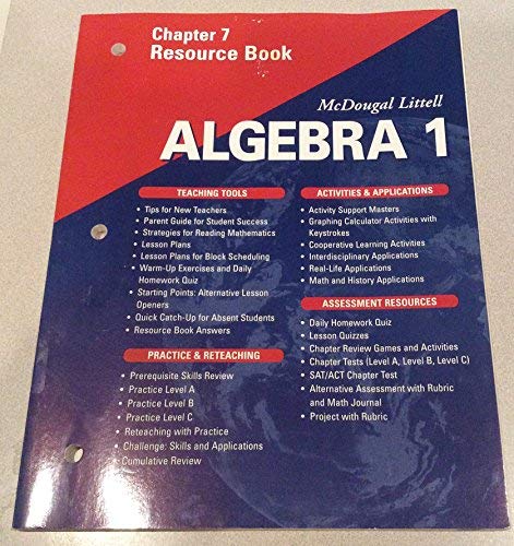 McDougal Littell Algebra 1: Resource Book: Chapter 7: Boswell, Kanold ...