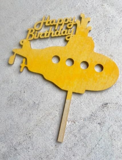 Amazon.com: Yellow Submarine Wood Cake Topper : Home & Kitchen