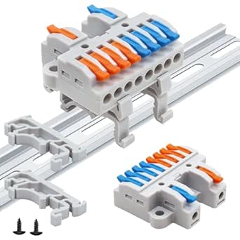 Tanbupu 3pcs Multi-Function DIN Rail Terminal Blocks (2 in 8 Out) with ...