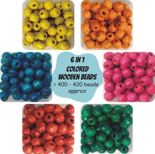 INDIKONB 1250 Pcs Multi Colour Pearl Beads - 6 mm 10 Colors Multicolor ...