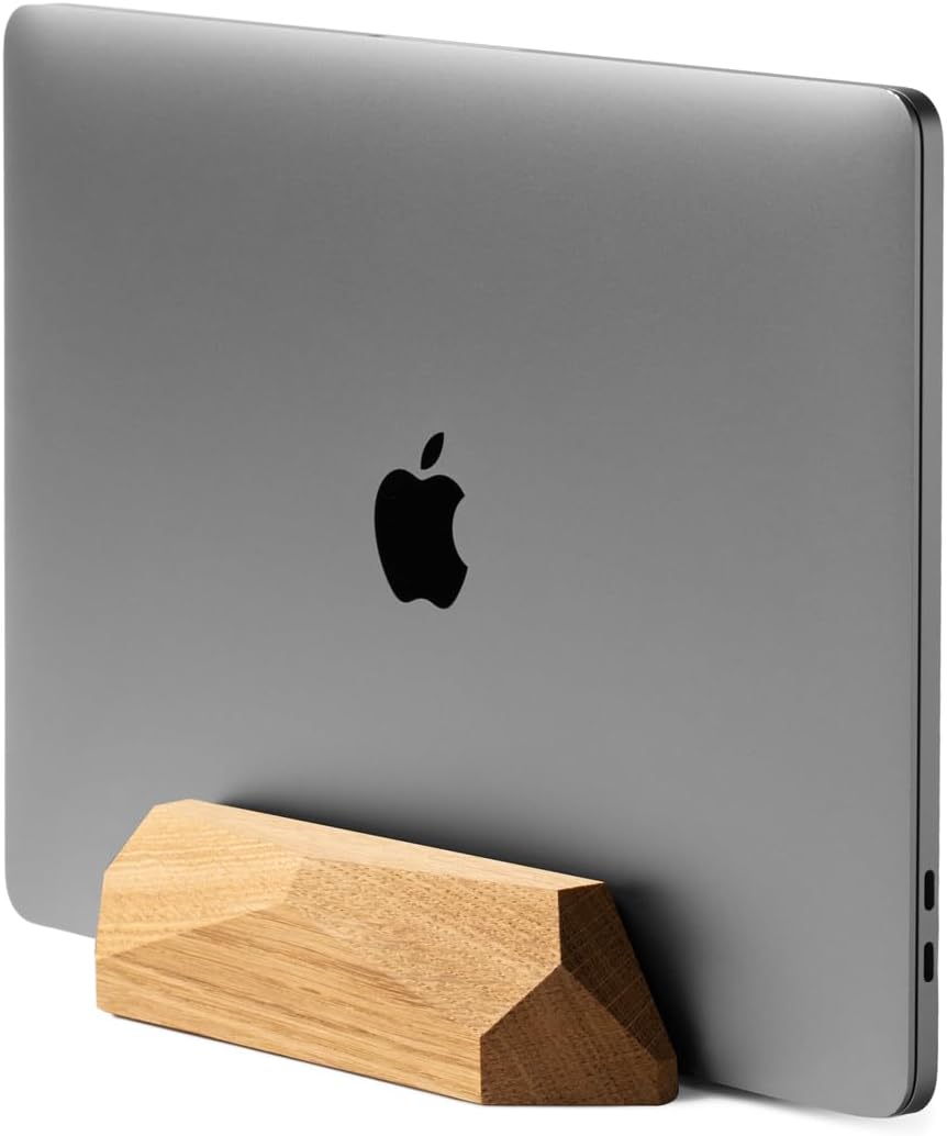 Amazon.com: Oakywood Vertical Laptop Stand Wood - Adjustable Wooden ...