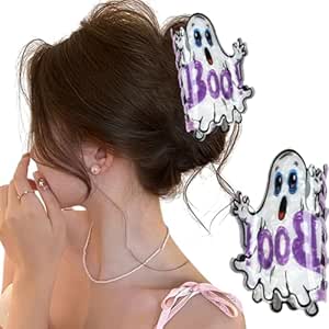Amazon.com : 1Pcs Halloween Hair Claw Clips Cute Ghost Hair Clips ...