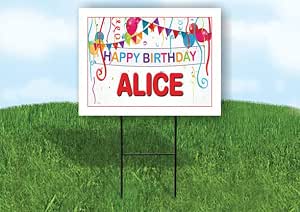 Amazon.com : ALICIA HAPPY BIRTHDAY BALLOONS 18 in x 24 in Yard Sign ...