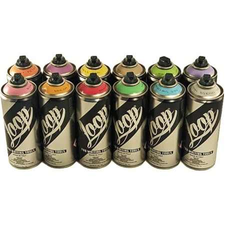 Amazon.com: Loop Graffiti Spray Paint 400mL Cans - Set of 12 Pastel ...