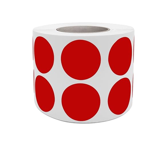 Red dot Stickers roll - Round Colored Labels with Write on Surface 19mm ...