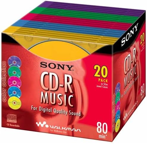 Amazon.com : Sony Write-Once CD-R for Music 20CRM80RX : Blank Mini Dvd ...