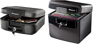 SentrySafe Fireproof and Waterproof Safe Box, 6.6 x 15.4 x 14.3 Inches ...