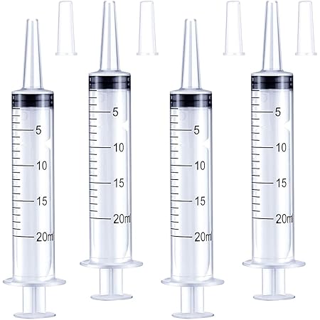 Amazon.com: 4 Pack 60mL Large Syringe for Liquid with Tip Cap ...