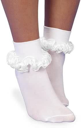 Amazon.com: Jefferies Socks Girls' Seamless Tutu Ruffle Lace Turn Cuff ...