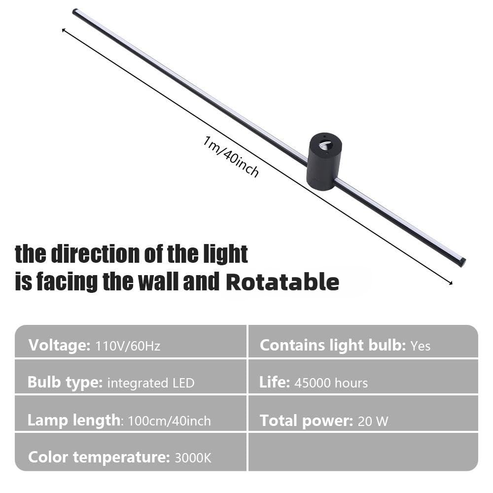 TFCFL 1M/40inch LED Linear Wall Lamp, Indoor Long Strip Lighting ...