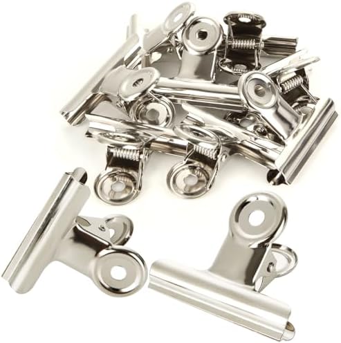 WOPPLXY 60 PCS Bulldog Clips 2 Inch Metal Hinge Clip - Silver Bull Dog ...